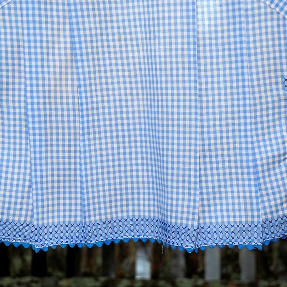 Vintage | Other | Vtg Blue White Gingham Check Half Hostess Apron ...
